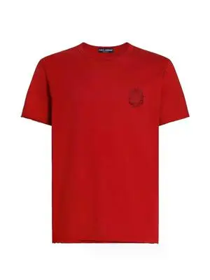 Dolce & Gabbana Cotton T-shirt With Patch - Red