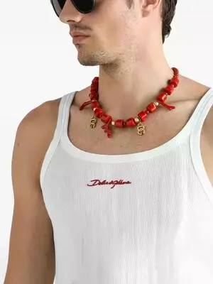 Dolce & Gabbana Cotton Tank Top With Dg Embroidery