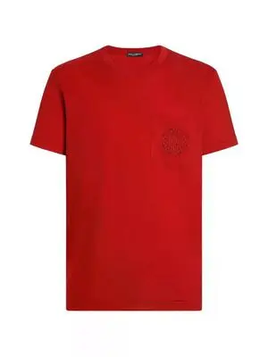 Dolce & Gabbana Cotton T-shirt With Logo Embroidery - Black