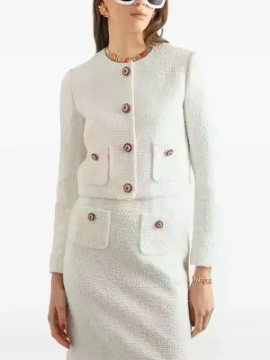 Dolce & Gabbana Single-breasted Tweed Jacket With Jewel Buttons