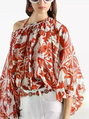 Dolce & Gabbana Majolica Print Poplin Top