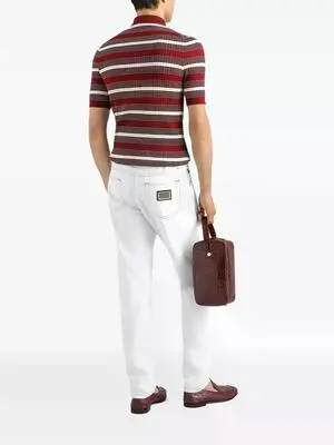 Dolce & Gabbana Polo Shirt In Striped Knit