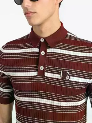 Dolce & Gabbana Polo Shirt In Striped Knit