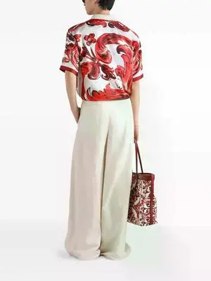 Dolce & Gabbana Majolica-print Silk Twill Hawaii Shirt