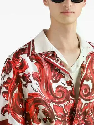 Dolce & Gabbana Majolica-print Silk Twill Hawaii Shirt
