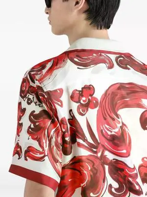 Dolce & Gabbana Majolica-print Silk Twill Hawaii Shirt
