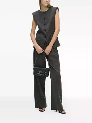 Karl Lagerfeld Pinstripe Tailored Waistcoat - Grey