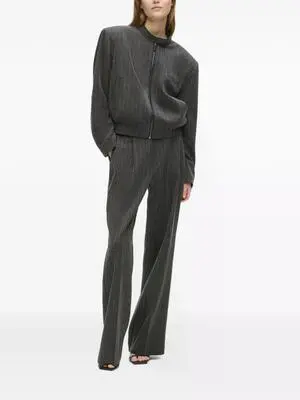 Karl Lagerfeld Melange Pinstripe Tailored Trousers - Grey