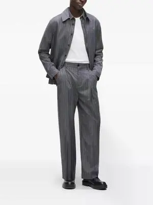 Karl Lagerfeld Pinstripe Pleated Trousers - Grey
