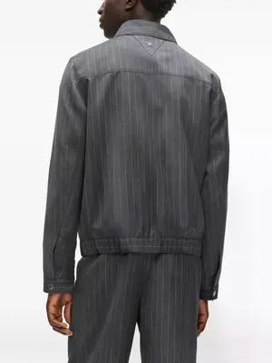 Karl Lagerfeld Logo-plaque Pinstripe Overshirt