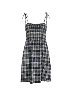 Karl Lagerfeld Checked Strappy Mini Dress - Black