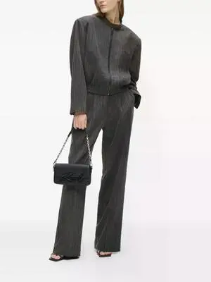 Karl Lagerfeld Pinstripe Tailored Bomber Jacket - Grey
