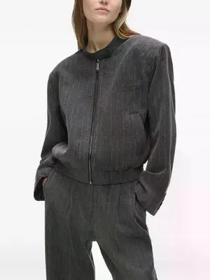 Karl Lagerfeld Pinstripe Tailored Bomber Jacket