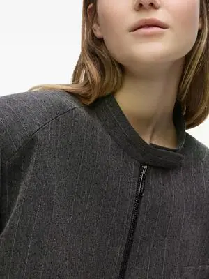 Karl Lagerfeld Pinstripe Tailored Bomber Jacket