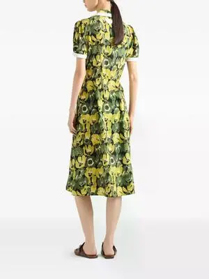Prada Printed Crepe De Chine Dress