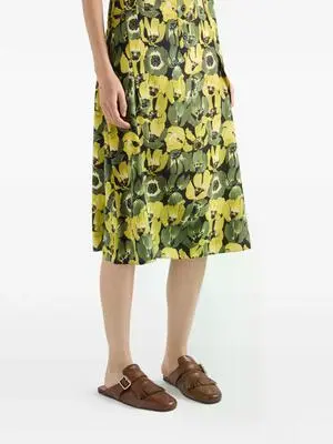 Prada Printed Crepe De Chine Dress