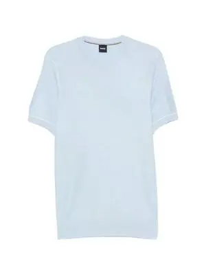 BOSS Short-sleeve V-neck Sweater - Blue