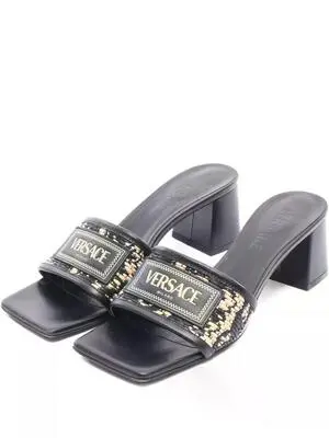 Versace Logo Fabric Sandals