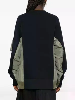 Sacai Panelled Zip-pocket Sweatshirt