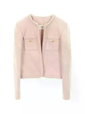Celine 2010s Collarless Tweed Jacket