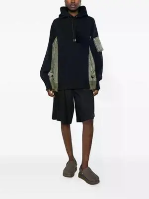 Sacai Panelled Zip-pocket Hoodie