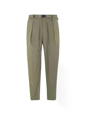 WHITE SAND Belted Pleated Trousers - Green