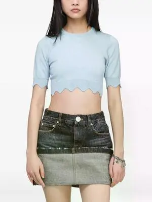 Marc Jacobs Daisy Scalloped Cropped Sweater