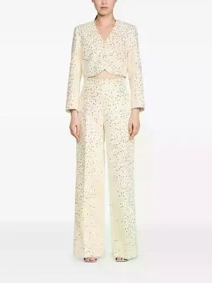 Sandro Geometric Sequin Wide-leg Trousers