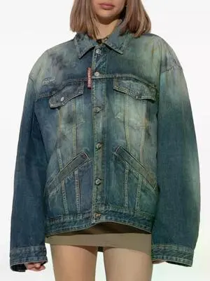 Dsquared2 Distressed Faded Denim Jacket