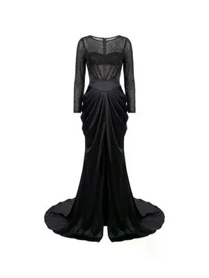GATTINOLLI BY MARWAN Embroidered Mermaid Dress - Black