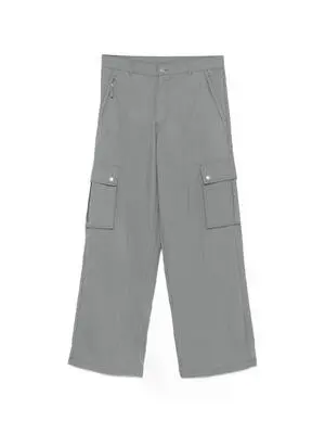 CARRER Vera Logo Print Wide-leg Cargo Pants - Grey