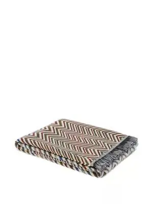 Missoni Antwan Zigzag-knit Fringed Blanket