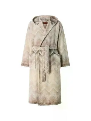 Missoni Zigzag Hooded Bathrobe - Neutrals