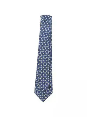 Kiton Silk Floral Print Neck Tie