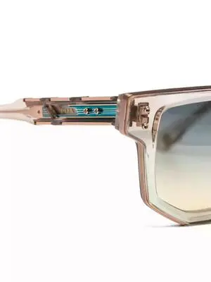 Dita Mach Nine Geometric-frame Sunglasses - Neutrals