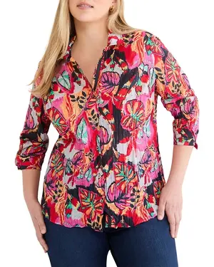 NIC+ZOE Kauai Garden Crinkle Shirt