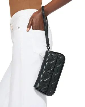 Kurt Geiger Quilted Leather Shoulder Bag - Black