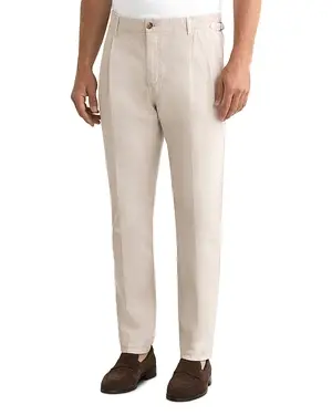 REISS Pablo Side Adjuster Cotton Linen Trousers