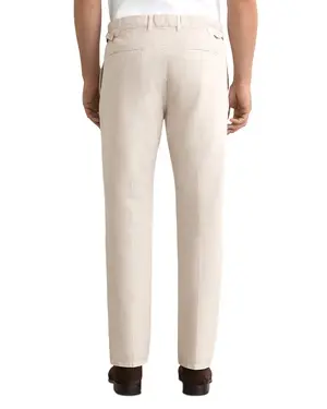 REISS Pablo Side Adjuster Cotton Linen Trousers