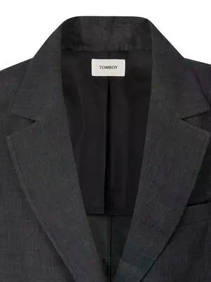 STUDIO TOMBOY Notched Lapel Linen Blazer