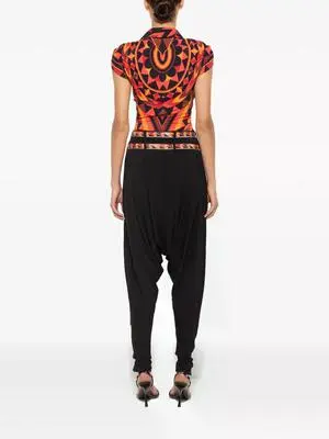 Emilio Pucci Flowy Viscose Jersey Pants With Printed Belt