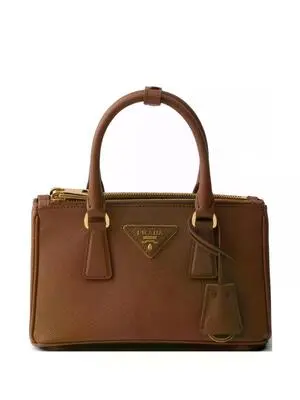Prada Galleria Mini Saffiano Leather Bag - Brown