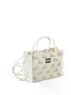 Miu Miu Embroidered Mesh Top-handle Bag