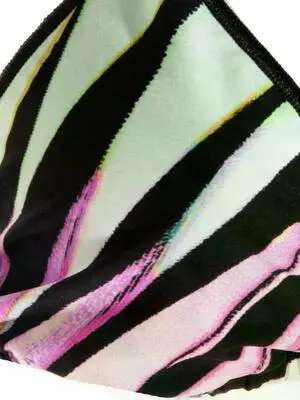 Roberto Cavalli Zebra Print Triangle Bikini Top