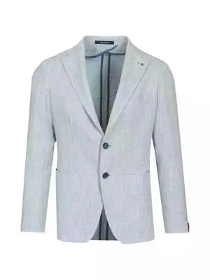 Tagliatore Montecarlo Herringbone Blazer - Blue