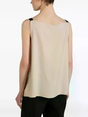 SLOWEAR Floral-print Square-neck Sleeveless Top