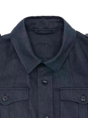 FORTELA Owen Linen Safari Shirt Jacket - Blue