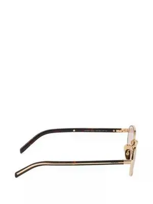 Prada Metal Oval Sunglasses With Engraved Logo