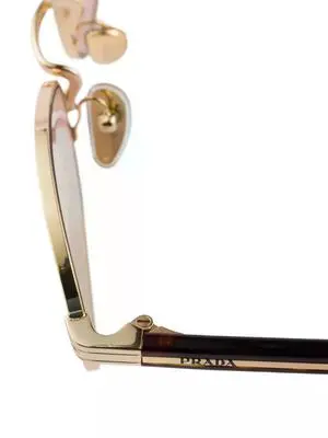 Prada Metal Oval Sunglasses With Engraved Logo