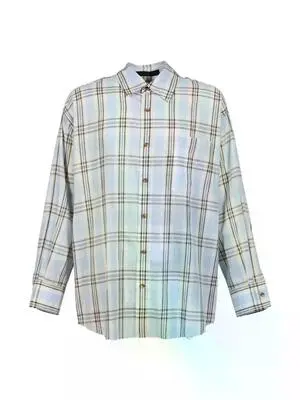 JUN/NAKAYAMA Check-pattern Frayed Shirt - Blue